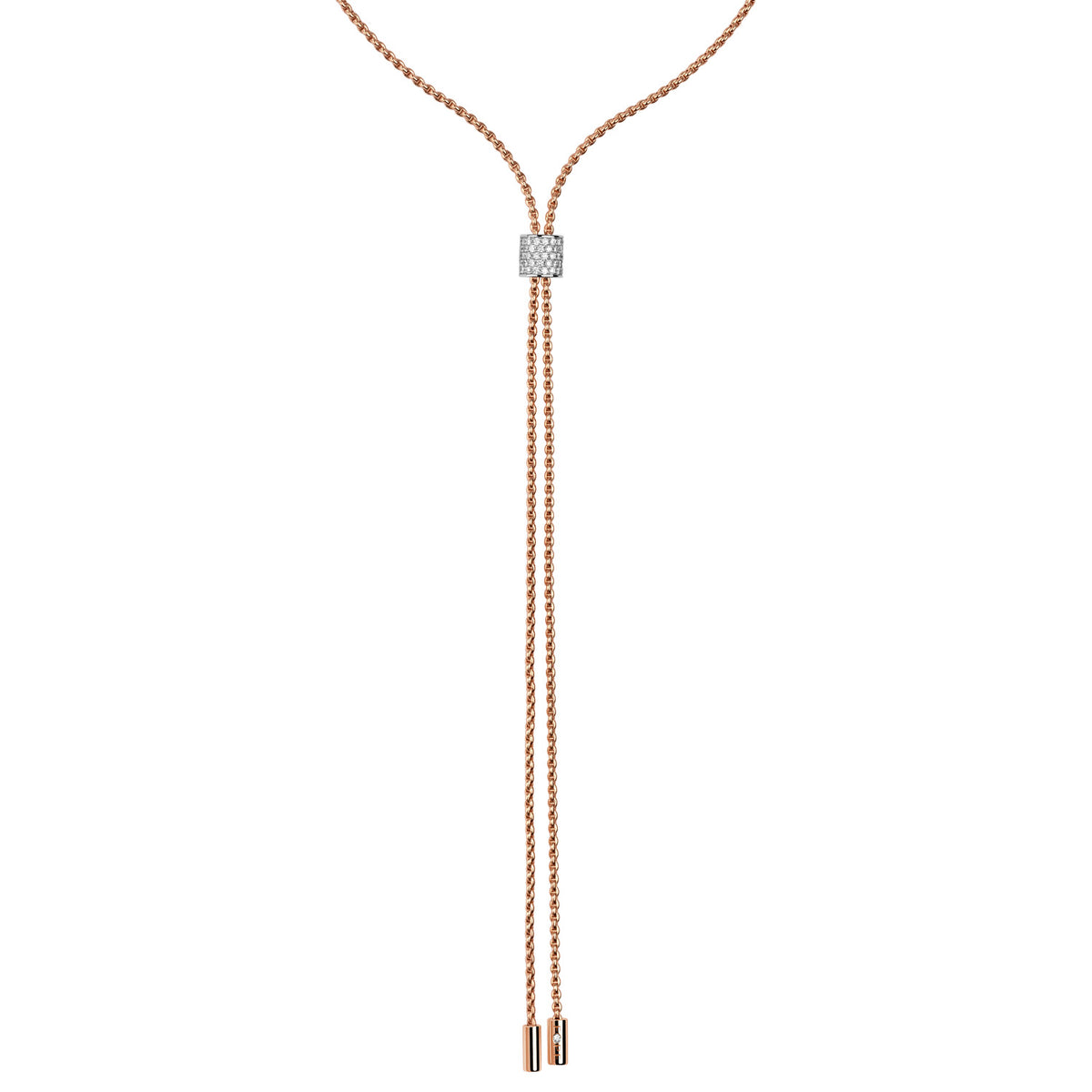 FOPE ARIA 18K Gold Lariat Necklace with White Diamonds - 0.48 carats ...
