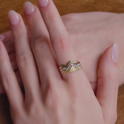 Teton Stacking Rings™ Mountain Trio in 14K Yellow & White Gold ...
