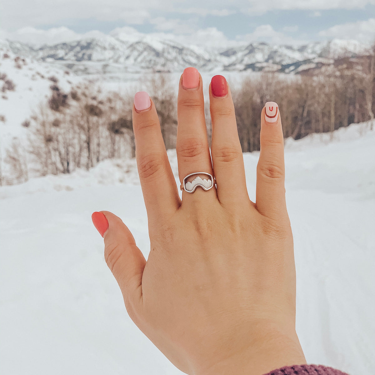 Silver Teton Ski Goggle Ring – Jackson Hole Jewelry Company